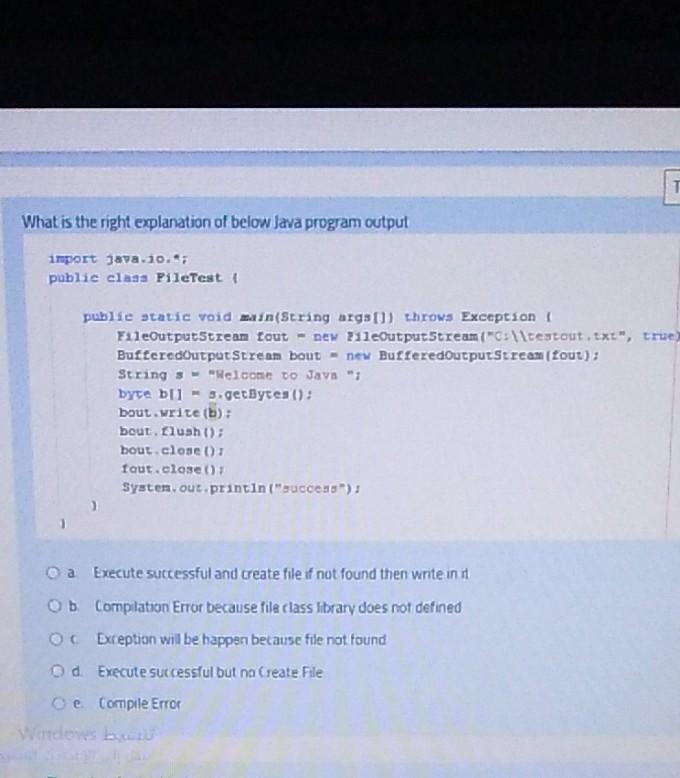 Solved What is the right explanation of below Java program | Chegg.com