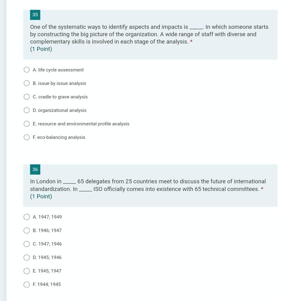 Solved 35 One of the systematic ways to identify aspects and | Chegg.com