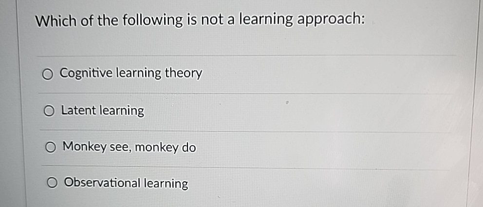 Solved Which of the following is not a learning | Chegg.com