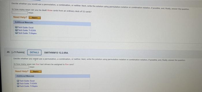Solved Decide whether you would use a permutation, a | Chegg.com