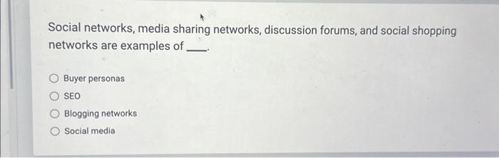 Solved Social networks, media sharing networks, discussion | Chegg.com