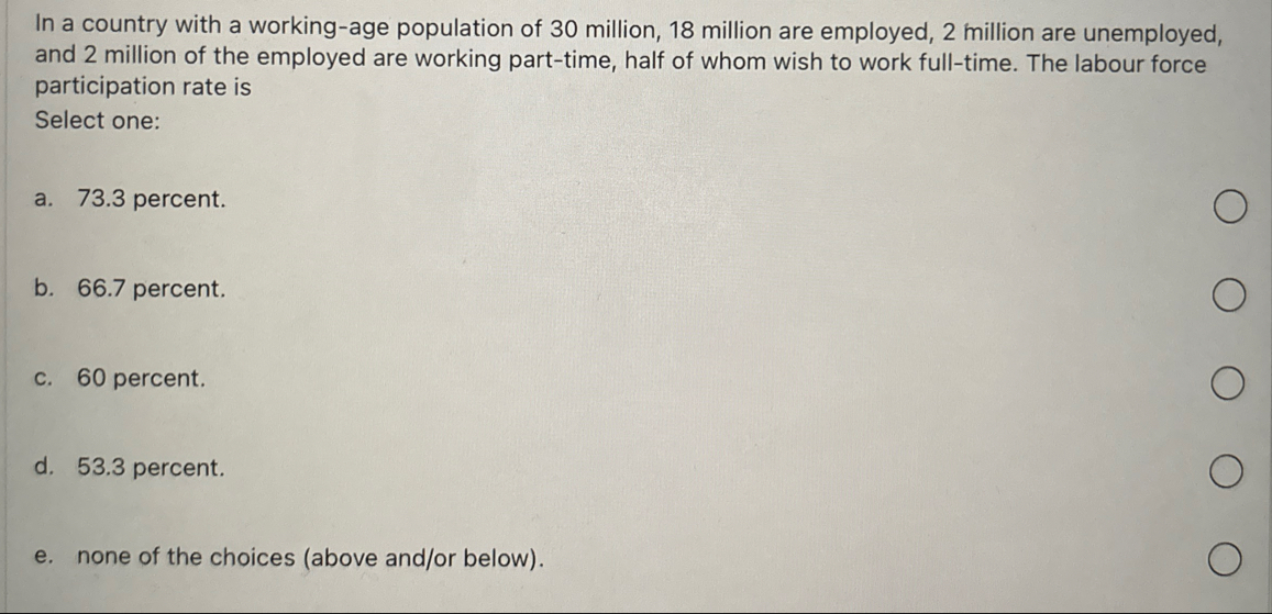Solved In a country with a working-age population of 30 | Chegg.com