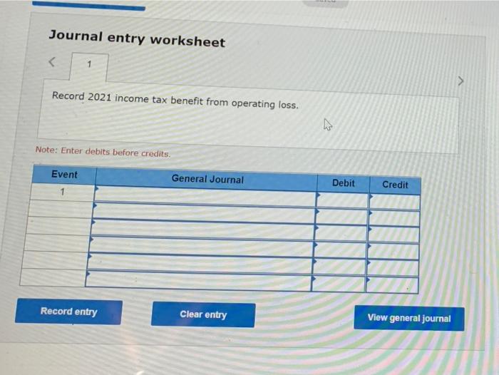 Solved Exercise 16-23 (Algo) Net operating loss carryforward | Chegg.com