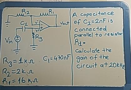 Solved A capacitance of C2=2nF is connected parallel to | Chegg.com