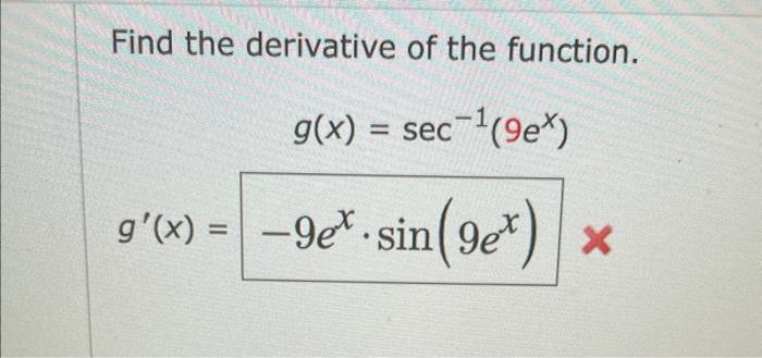 Solved Find the derivative of the function. | Chegg.com