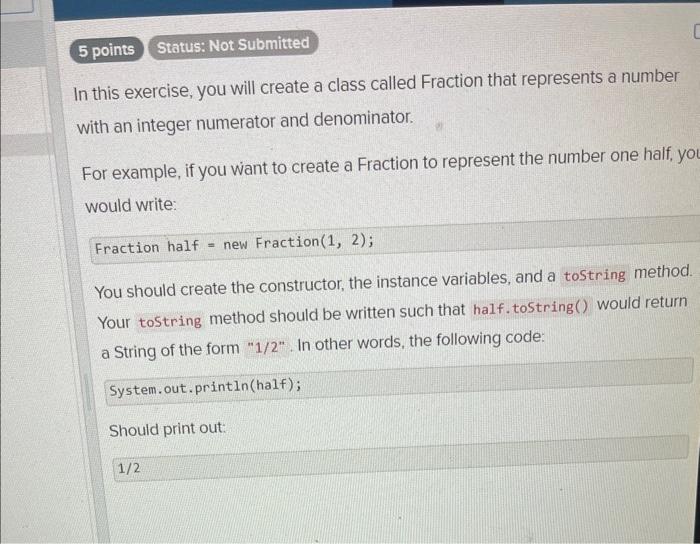 Solved 3. poblle class Fractiontecter extexts convelerogras | Chegg.com