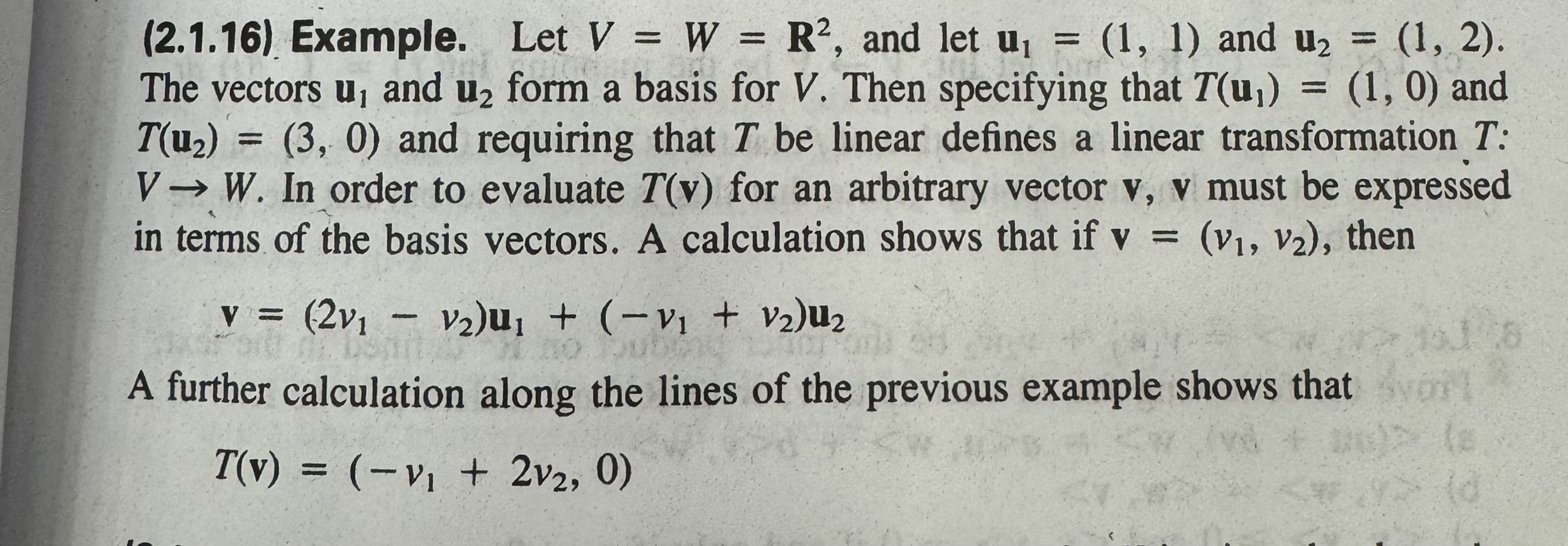 Solved (2.1.16) ﻿Example. Let V=W=R2, ﻿and let u1=(1,1) ﻿and | Chegg.com