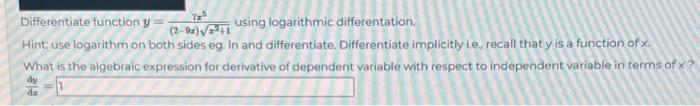 Solved Differentiate Function Y 2−2x X2 17x5 Using