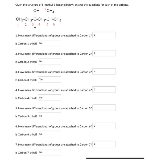 Solved Given the structure of 5-methyl-3-hexanol below, | Chegg.com