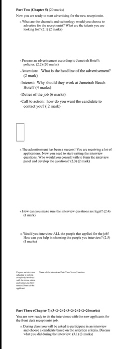 Solved Part Two (Chapter 20 marks) Now you are ready to | Chegg.com