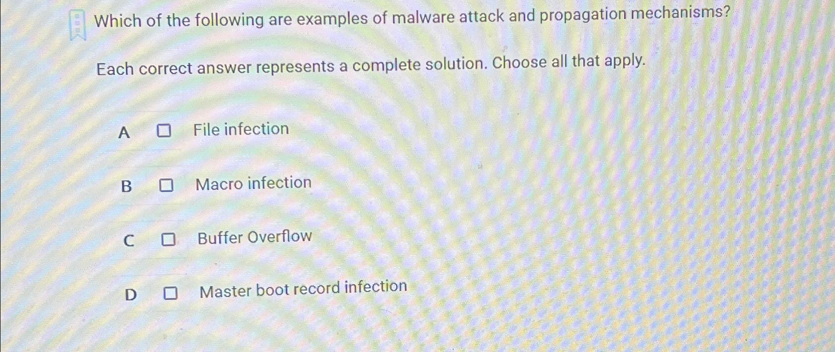 Solved Which of the following are examples of malware attack | Chegg.com