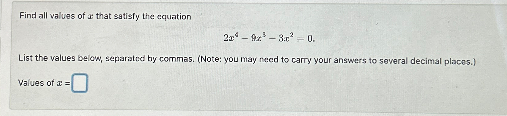 Solved Find all values of x ﻿that satisfy the | Chegg.com