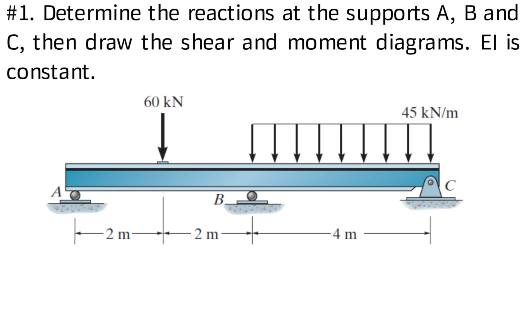 [solved] 1 Determine The Reactions At The Supports A B An
