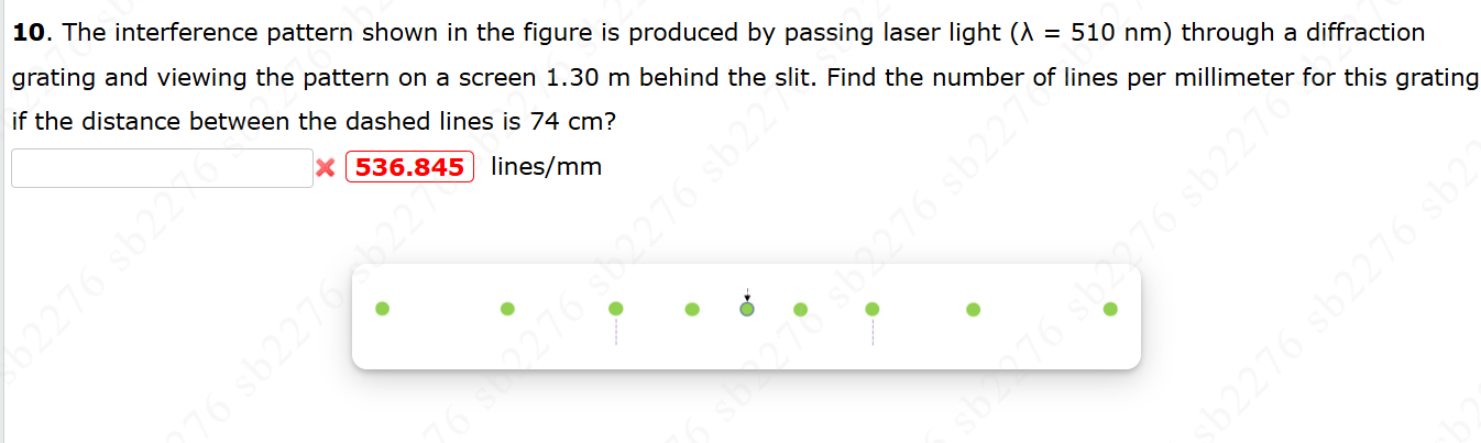Solved The interference pattern shown in the figure is | Chegg.com