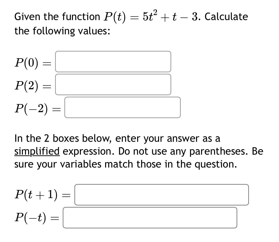 Solved Given The Function P T 5t2 T 3 ﻿calculate The