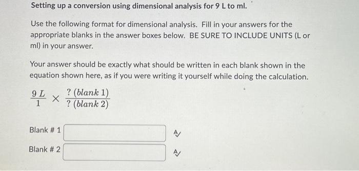 Solved Setting up a conversion using dimensional analysis | Chegg.com