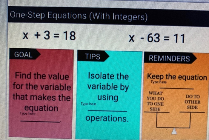 Solved One-Step Equations (With Integers) x + 3 = 18 X - 63 | Chegg.com