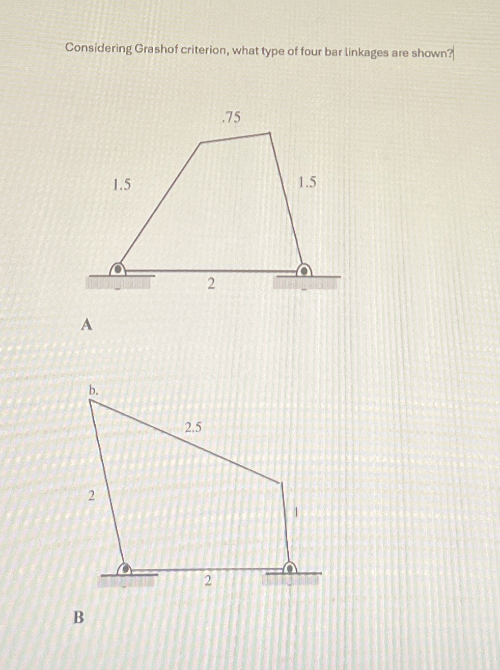 Solved Considering Grashof criterion, what type of four bar | Chegg.com