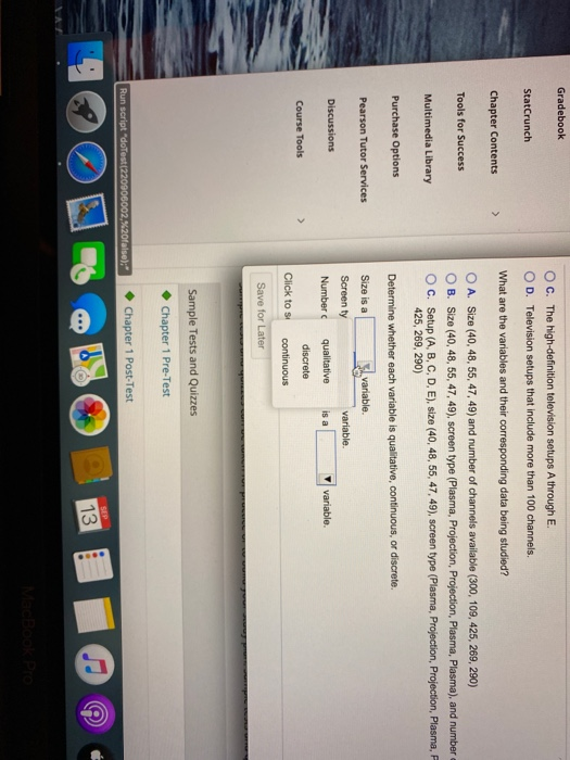 Solved The data on the right relate to characteristics of | Chegg.com