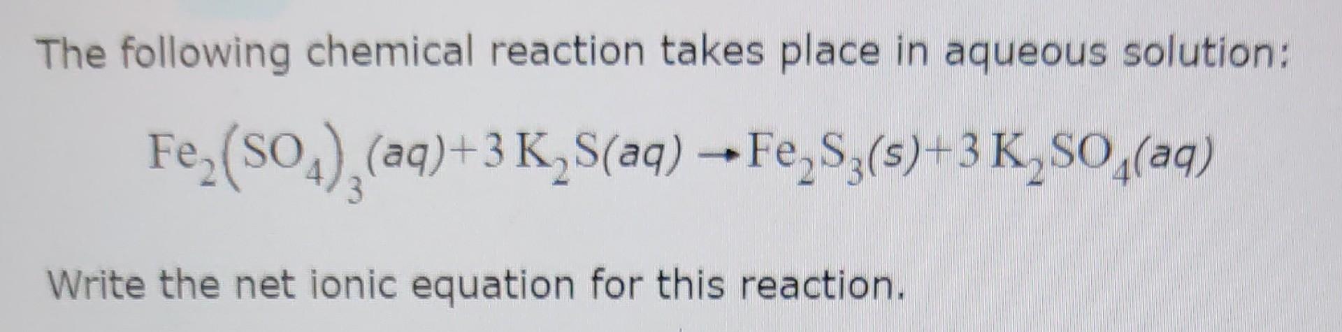 Solved The following chemical reaction takes place in | Chegg.com