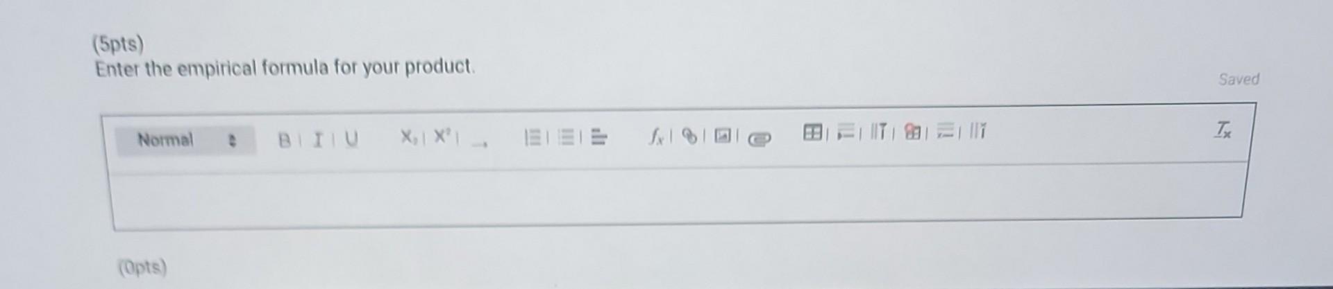Solved Data and Report Submission - Empirical Formulas | Chegg.com