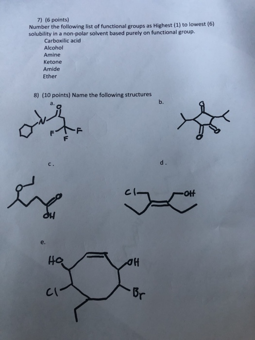 Solved 7) (6 points) Number the following list of functional | Chegg.com