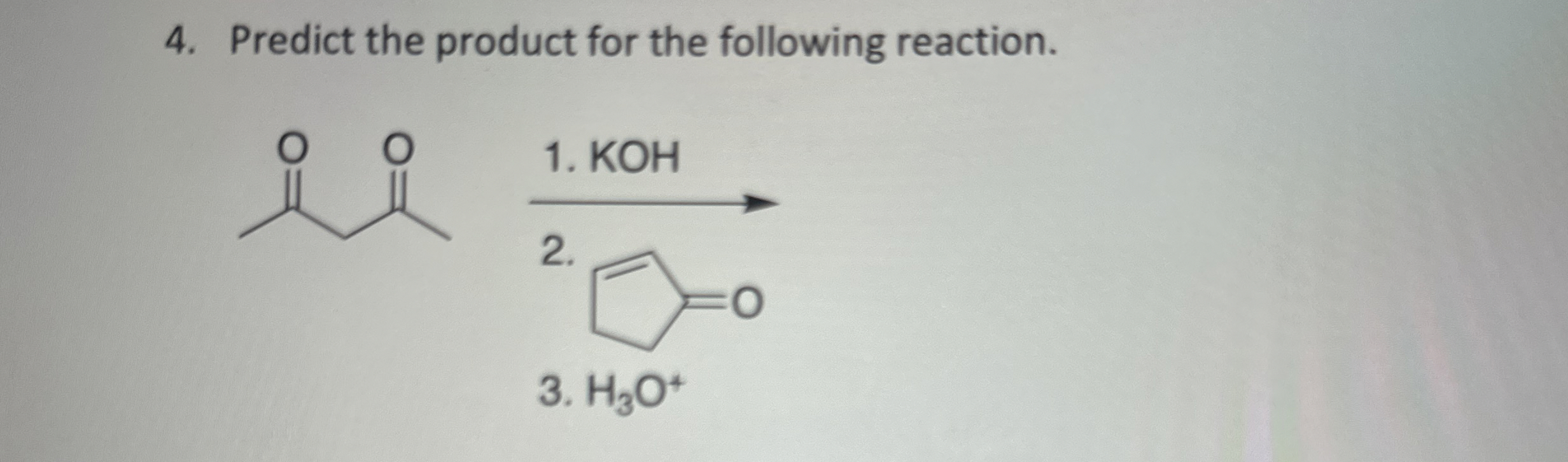 Solved Predict the product for the following reaction.H3O+ | Chegg.com
