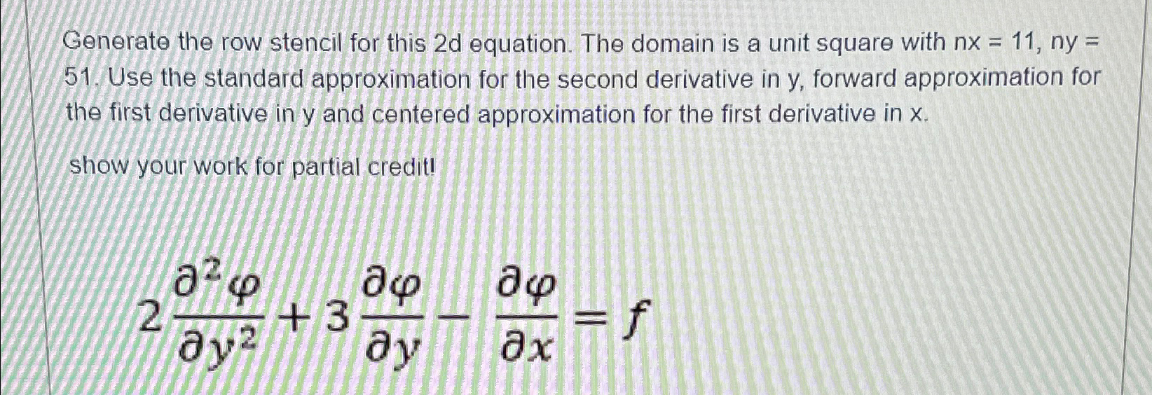 Solved Generate the row stencil for this 2d ﻿equation. The | Chegg.com