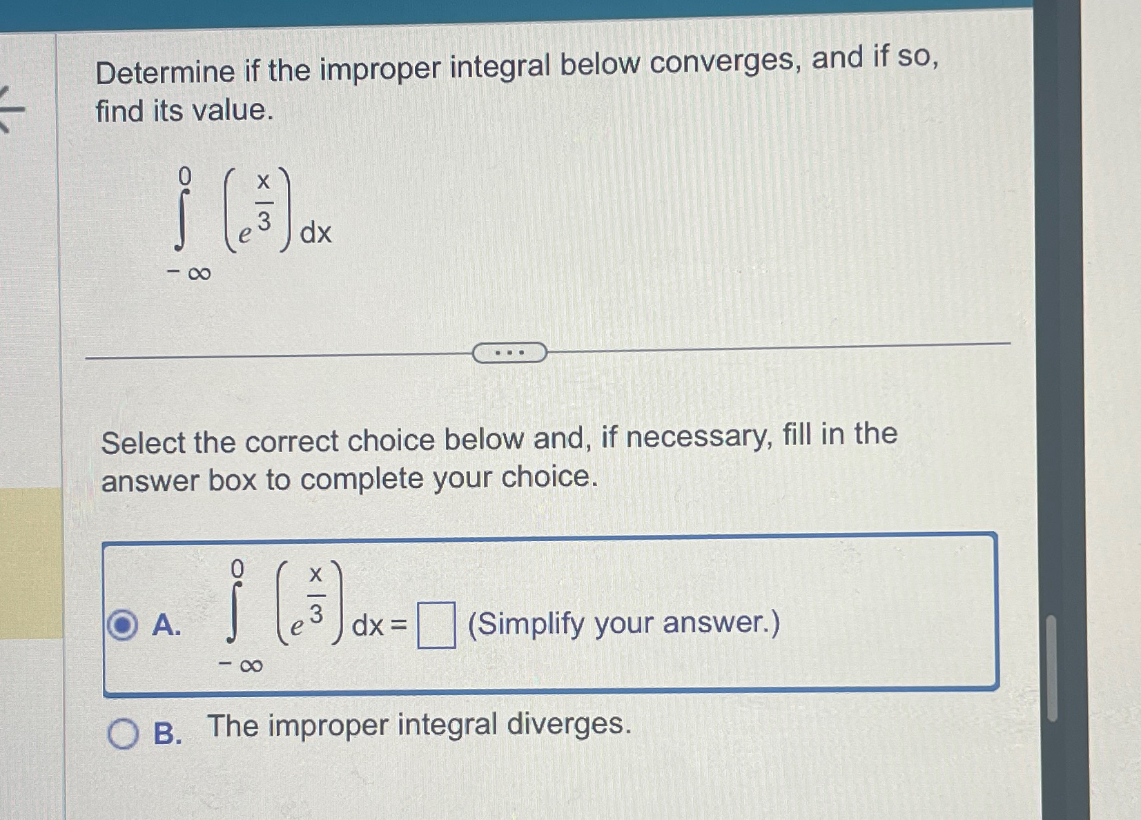 Solved Determine if the improper integral below converges, | Chegg.com