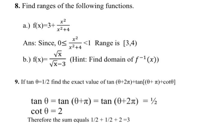 Solved Q5) Inverse trigonometric functions Find a) | Chegg.com