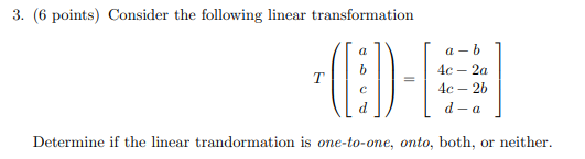 Solved 3. (6 points) Consider the following linear | Chegg.com
