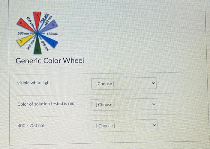 750 mm 400 nm 650 nm 580 nm 430 nm 560 nm 490 nm | Chegg.com