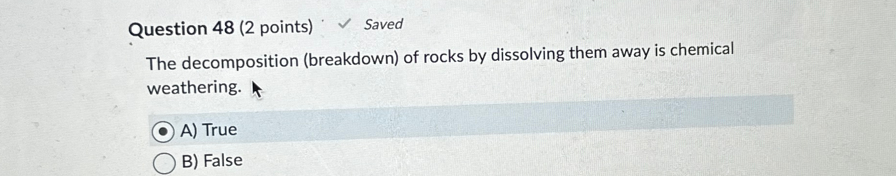 Solved Question 48 (2 ﻿points) ﻿SavedThe decomposition | Chegg.com
