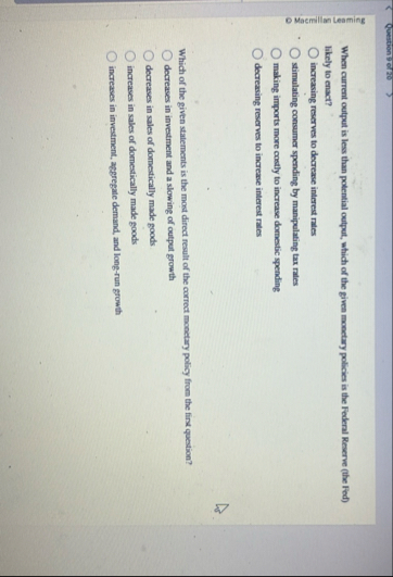 Solved Questiony ?220Macmilian LeamingWhen current output is | Chegg.com