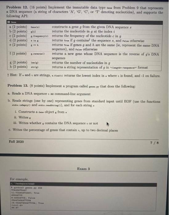 Solved . Problem 12. (16 points) Implement the immutable | Chegg.com