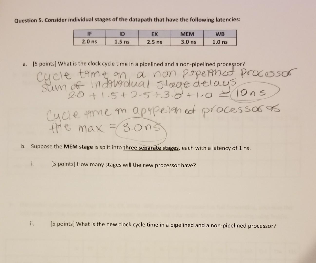 Solved Question 5. Consider individual stages of the | Chegg.com