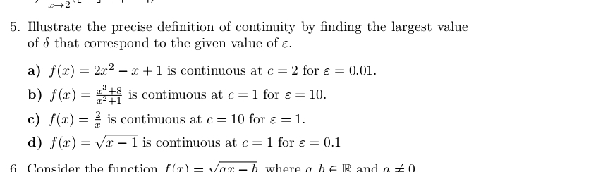 Solved Illustrate the precise definition of continuity by | Chegg.com