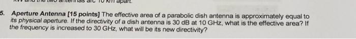 Solved 5. Aperture Antenna (15 points) The effective area of | Chegg.com