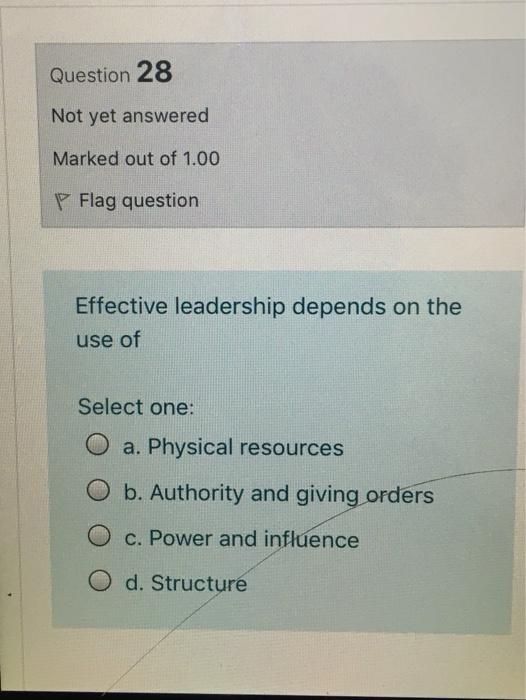 Solved Question 28 Not yet answered Marked out of 1.00 P | Chegg.com