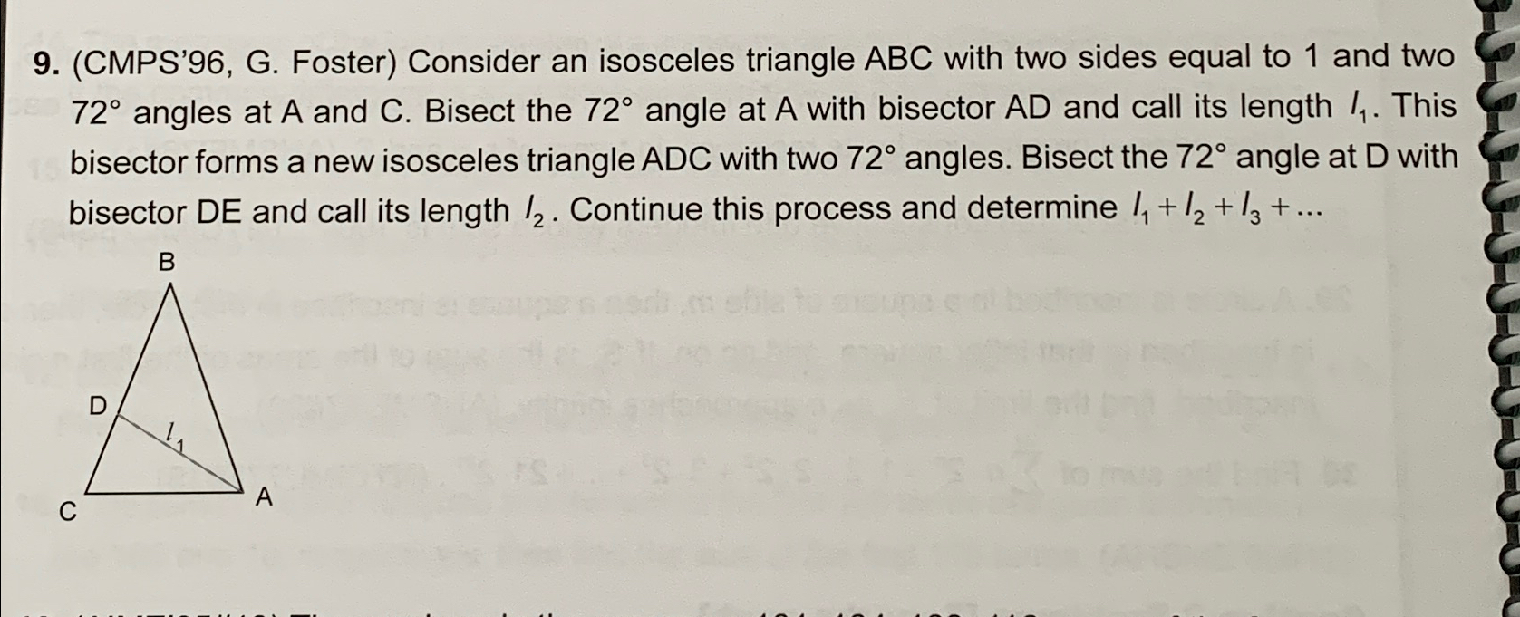 Solved (CMPS'96, ﻿G. ﻿Foster) ﻿Consider an isosceles | Chegg.com