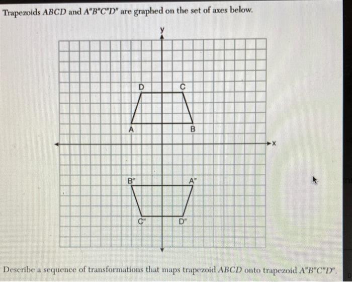 Solved Trapezoids ABCD and A"B"C"D" are graphed on the set | Chegg.com