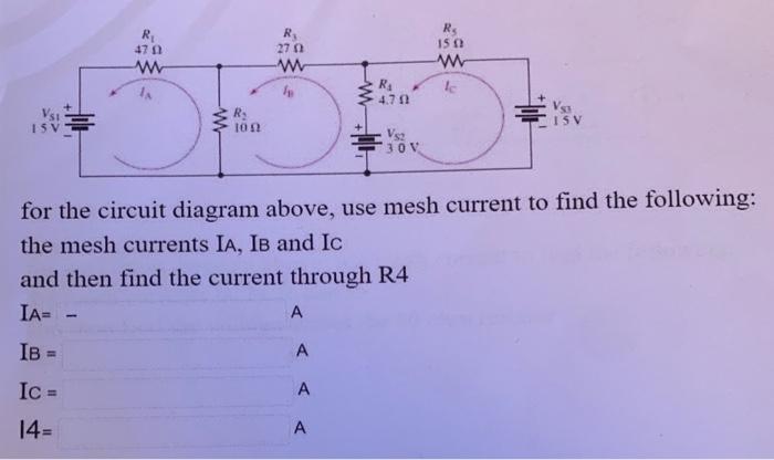 Solved for the circuit diagram above, use mesh current to | Chegg.com