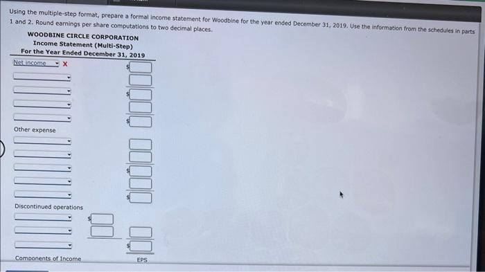 Solved Complex Income Statement The following items were | Chegg.com