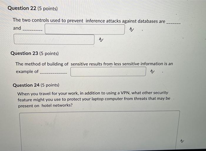 Solved The two controls used to prevent inference attacks | Chegg.com