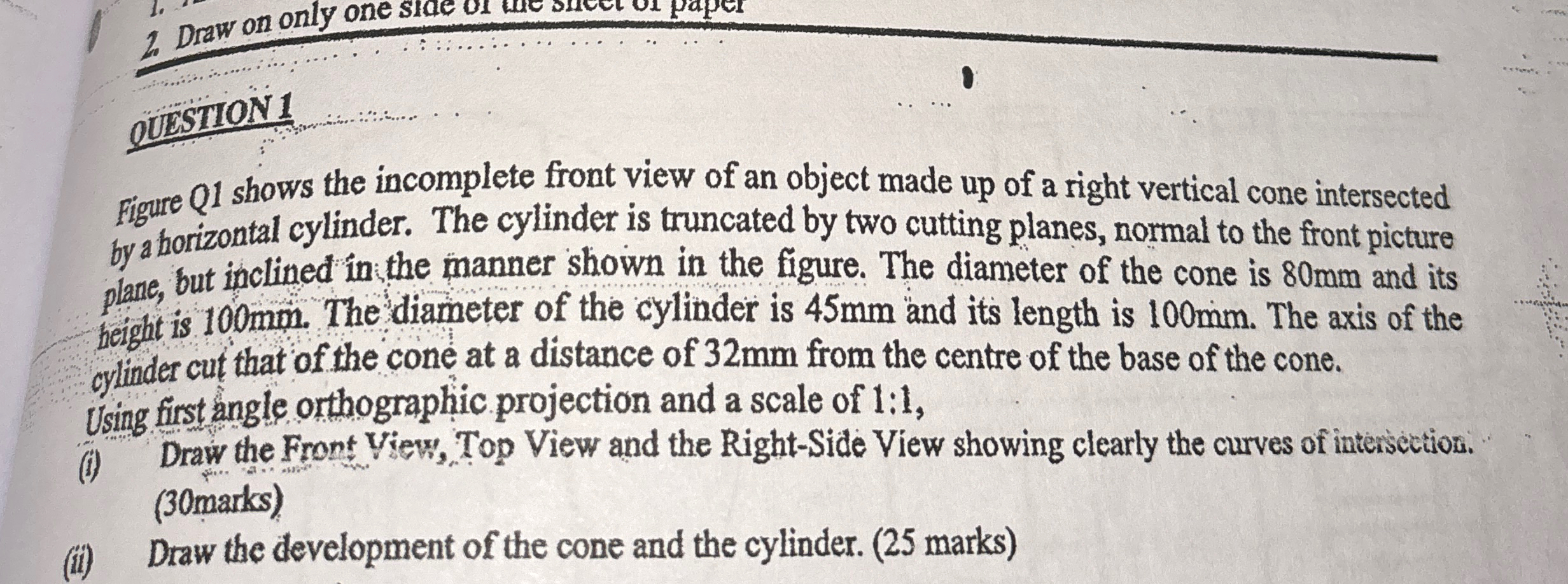 Solved Figure Q1 ﻿shows the incomplete front view of an | Chegg.com