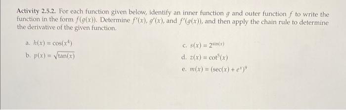 Solved Activity 2.5.2. For each function given below, | Chegg.com