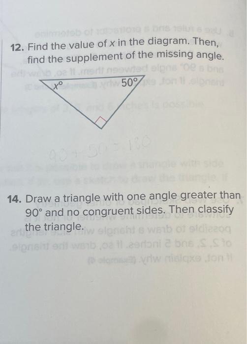 Solved 12. Find the value of x in the diagram. Then, find | Chegg.com
