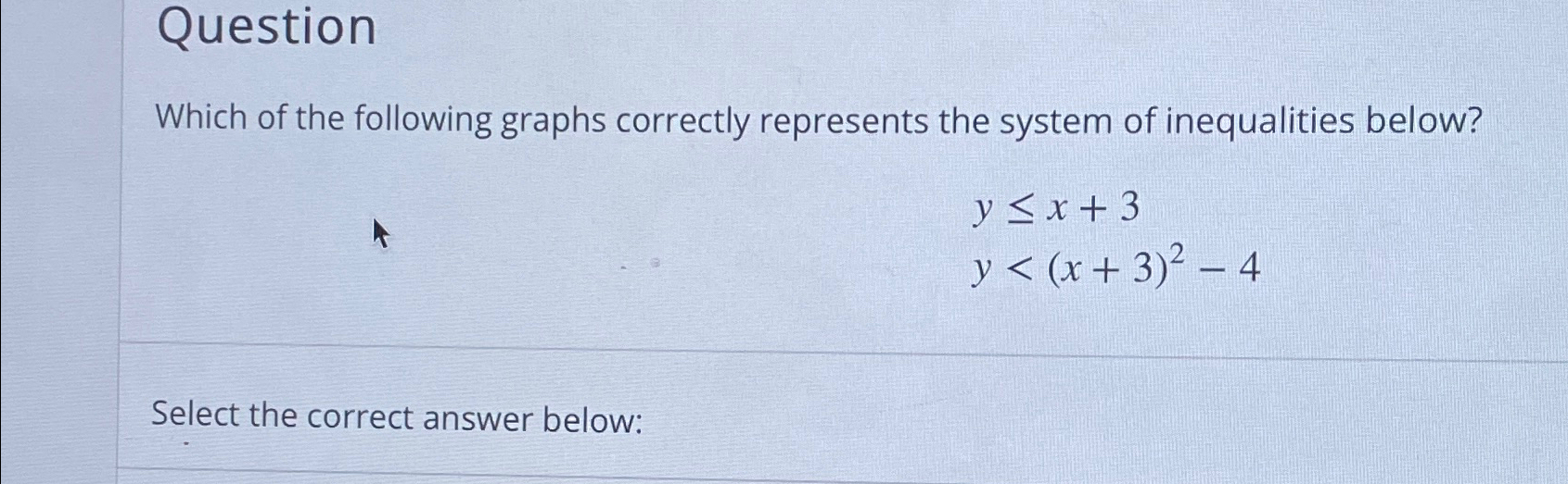 QuestionWhich of the following graphs correctly | Chegg.com
