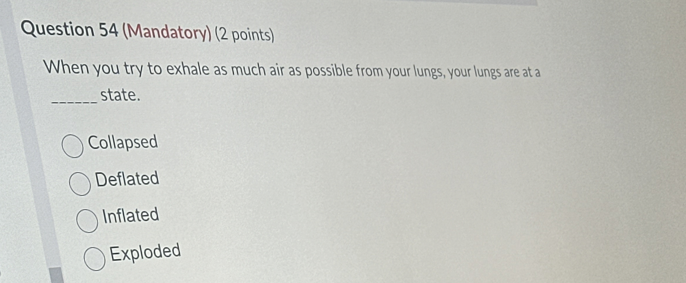 Solved Question 54 (Mandatory) (2 points)When you try to | Chegg.com Solved Question 54 (Mandatory) (2 points)When you try to | Chegg.com