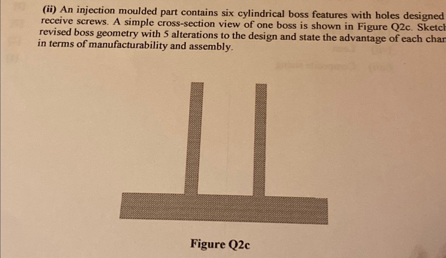 (ii) ﻿An injection moulded part contains six | Chegg.com